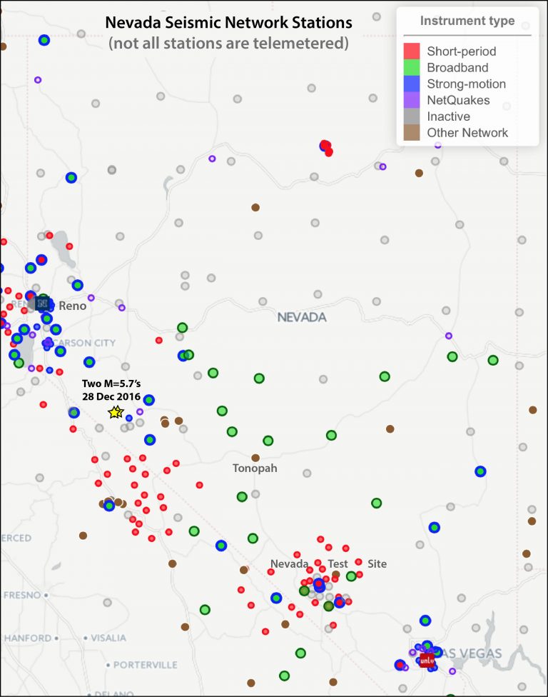 The 28 Dec 2016 M=5.7 couplet strikes Nevada, but a sparse seismic ...