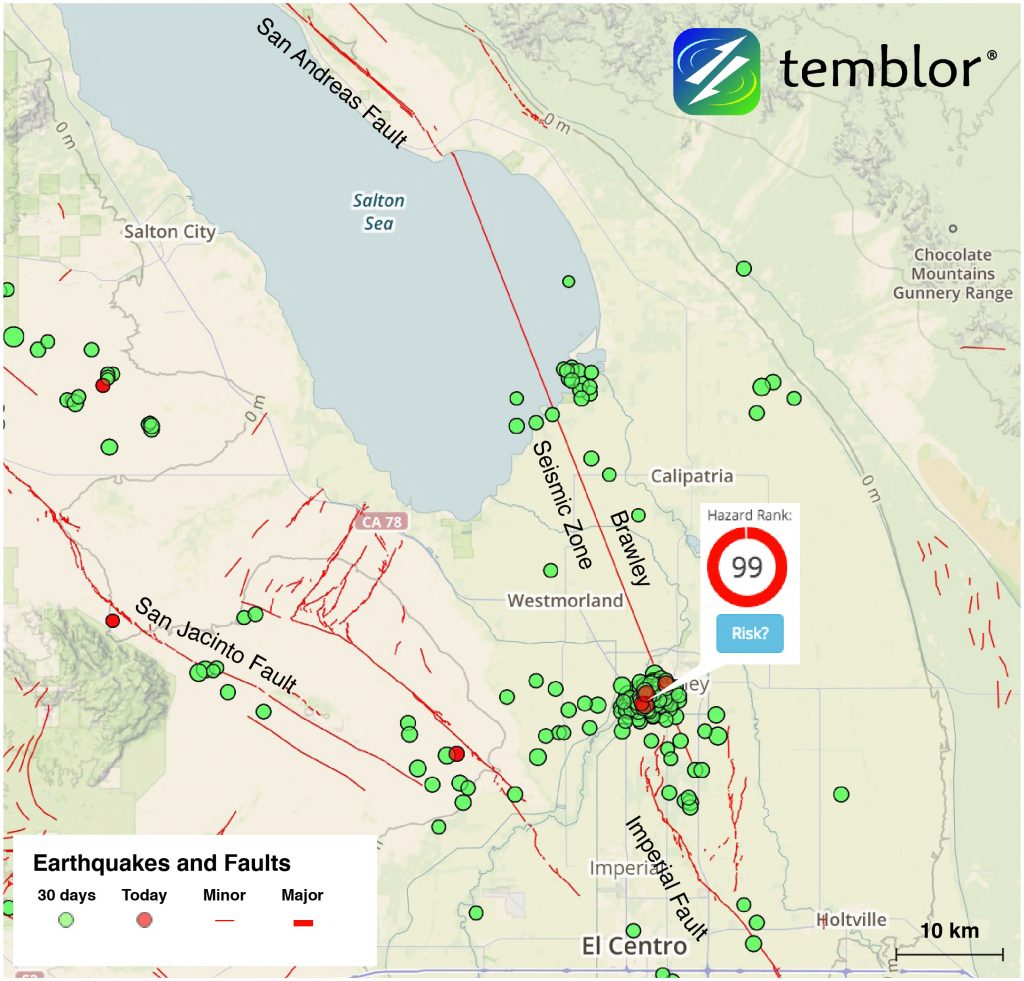 Southern extension of San Andreas Fault lights up in a seismic swarm ...