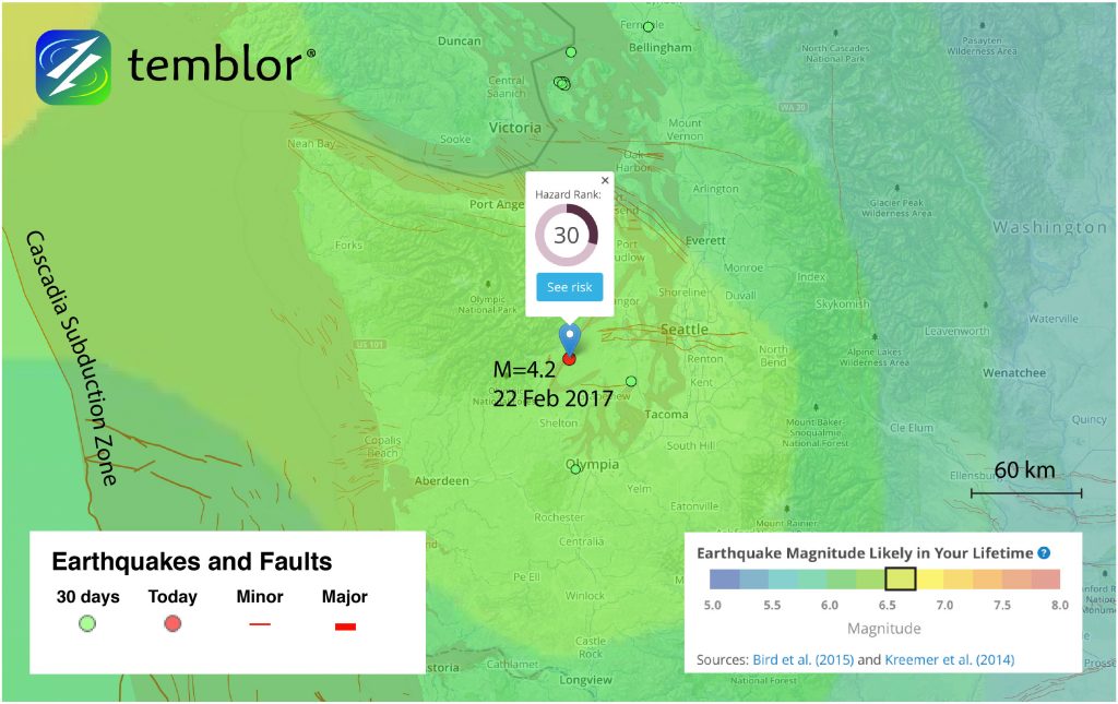 M=4.2 Washington earthquake highlights zone of Cascadia slow slip ...