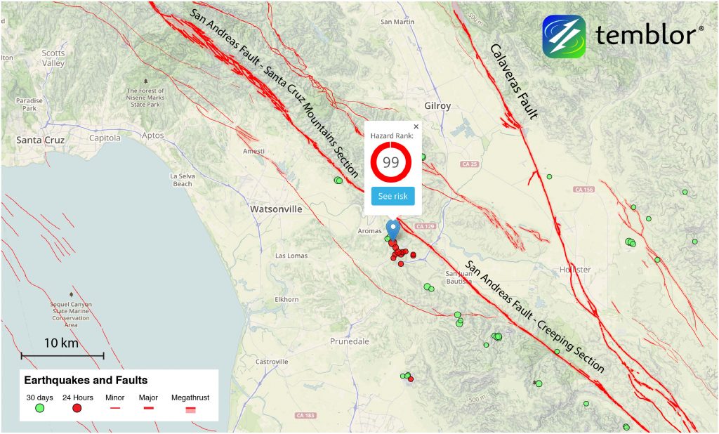 M=4 earthquake at southern tip of the great 1906 San Andreas rupture ...