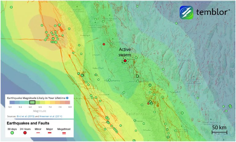 california-earthquake-swarm-earthquake-forecast-map - Temblor.net