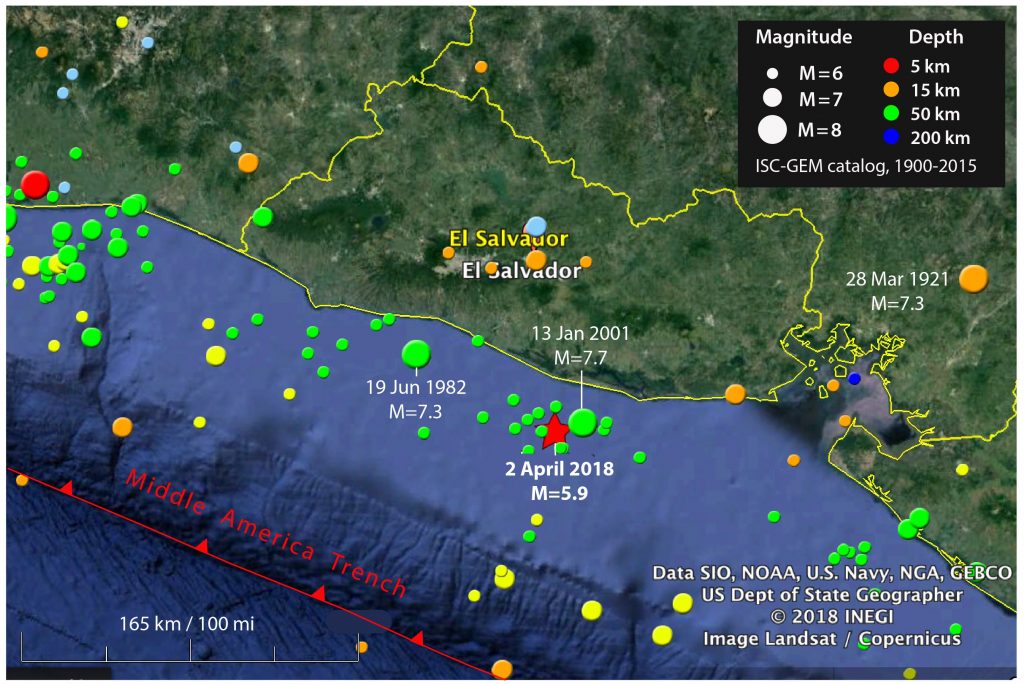 el-salvador-earthquake-history-map - Temblor.net