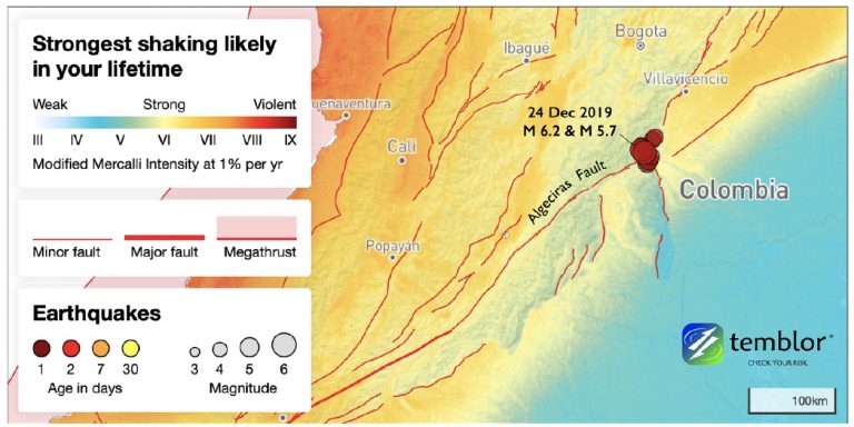 Largest Colombian crustal earthquake in 20 years strikes on Christmas ...
