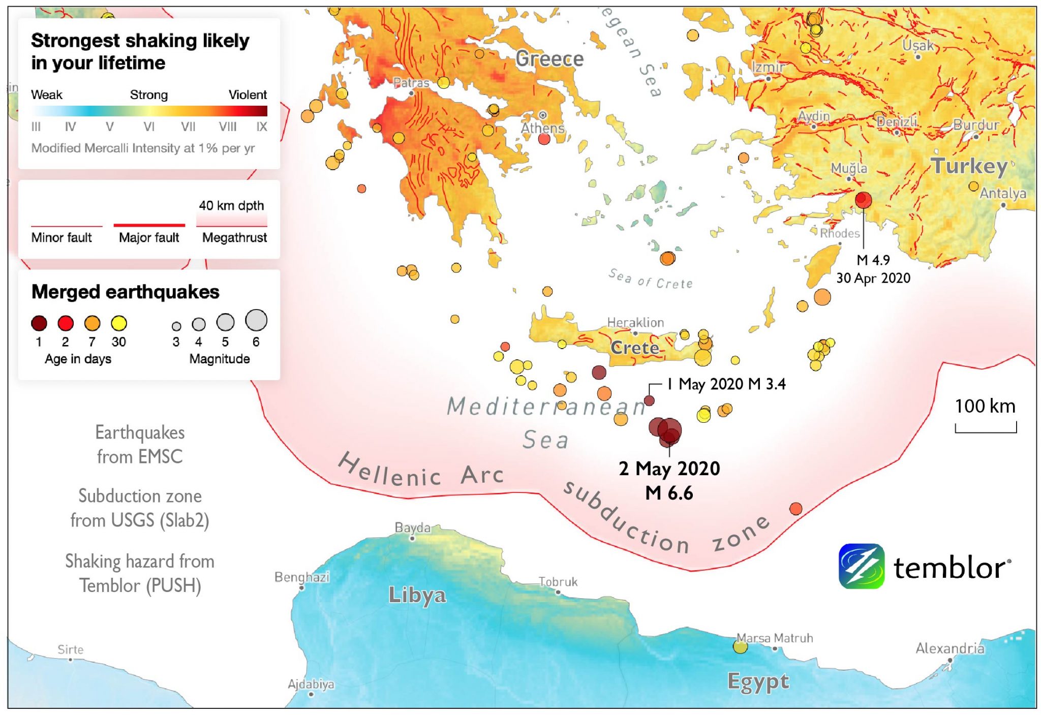 M 6.6 earthquake offshore Crete - Temblor.net