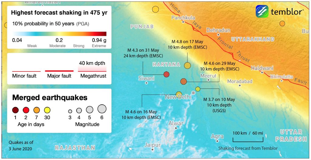 Apparent earthquake swarm in Delhi area - Temblor.net
