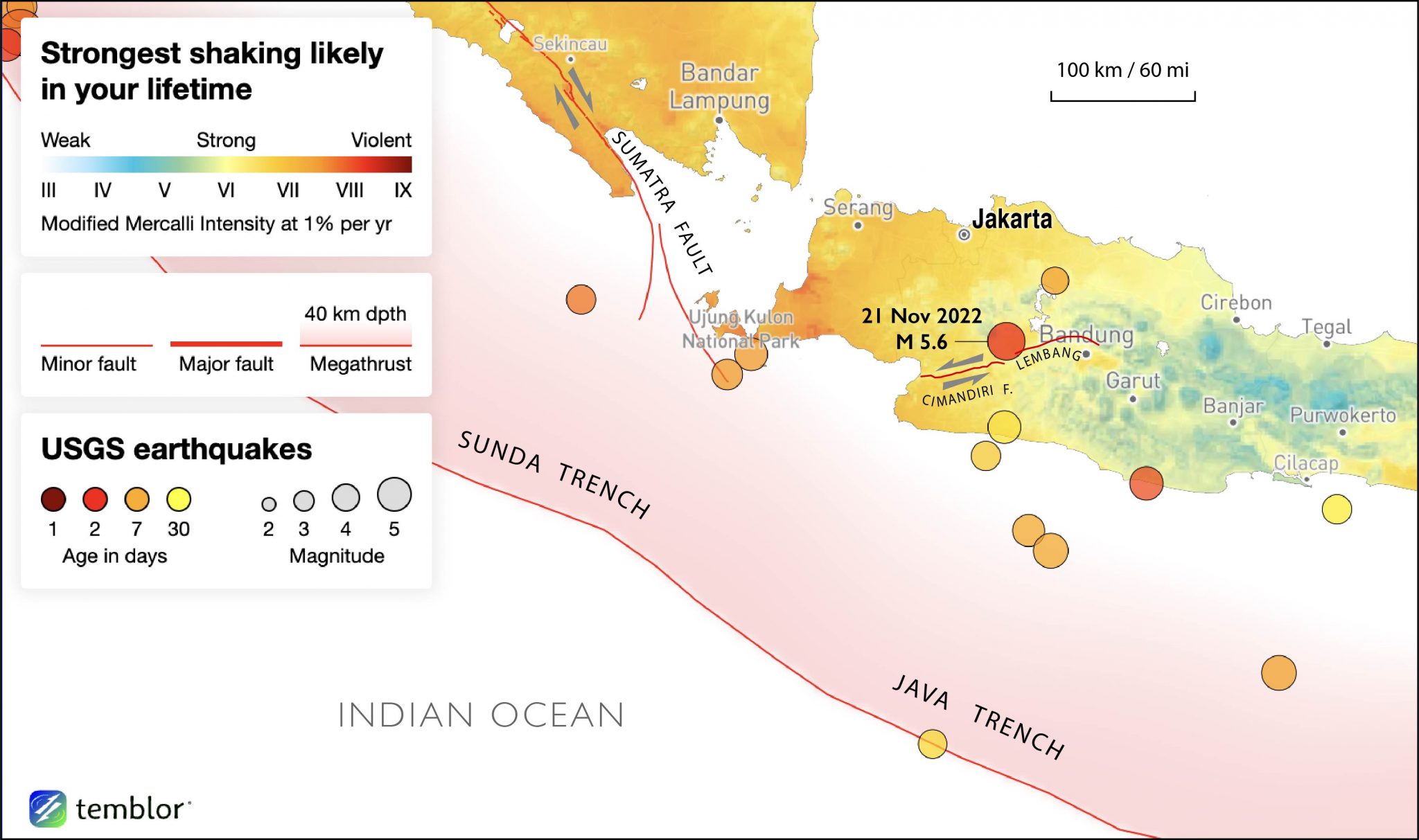 Map showing location of Nov. 21, 2022 earthquake that shook West Java ...