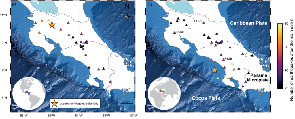 Large, distant earthquakes can trigger microseismicity in Costa Rica ...