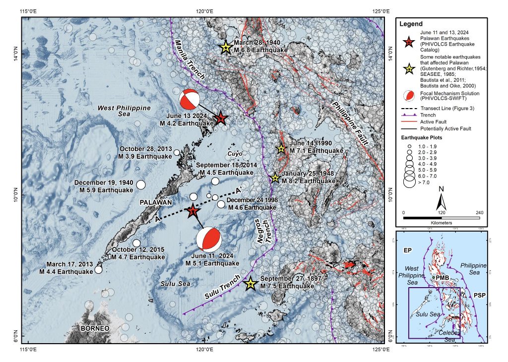 Figure 1: Seismotectonics of Central Philippines. Past Palawan ...